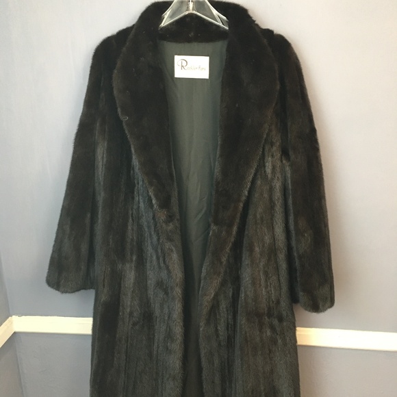 Jackets & Coats | Classy Full Length Mink Fur Coat Dark Brown Black ...